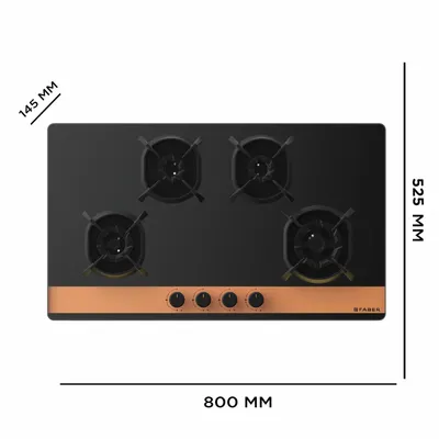 Faber 80 cm 4 Burner Gas Hob/Stove - HOB UTOPIA PRO HT 804 BR CI | AC GHAR